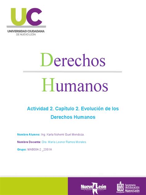 Evolución De Los Derechos Humanos Actividad 2 Pdf