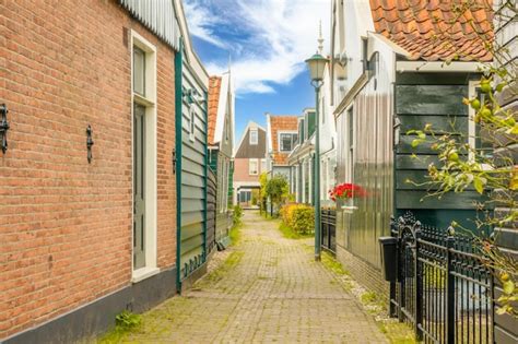 Premium Photo Pedestrian Street Between Rural Dutch Houses