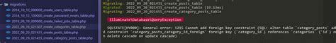 php sqlstate[hy000] general error 1215 cannot add foreign key