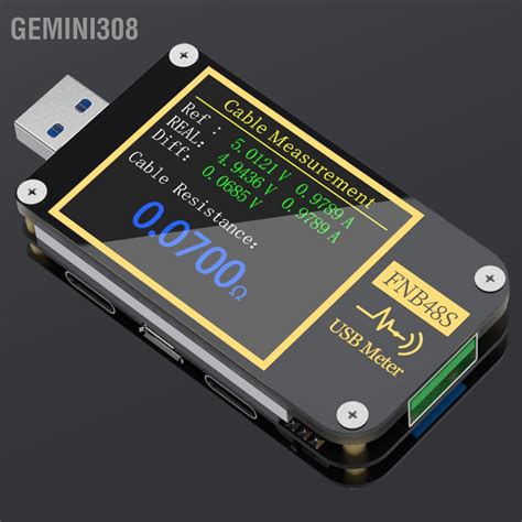 Gemini308 9 Pin Usb Voltage Meter หน้าจอพลิกฟังก์ชั่น Gravity Sensor เครื่องทดสอบแอมมิเตอร์ มัล