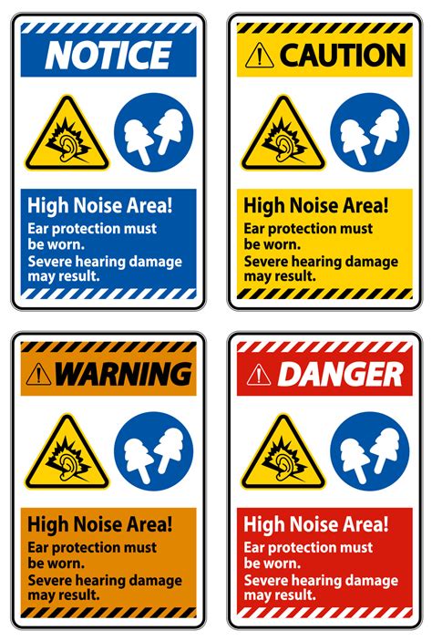 Warning Sign High Noise Area Ear Protection Must Be Worn Severe
