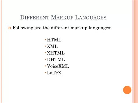 Markup Language Classification Designing Static And Dynamic Pptx
