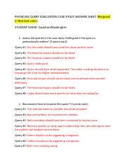 PHYSICIAN QUERY EVALUATION CASE STUDY ANSWER SHEET 101221 Docx