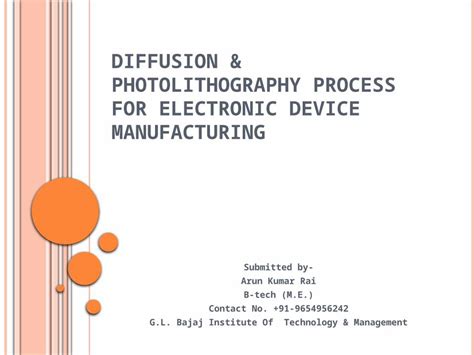 Pptx Diffusion And Photolithography Process For Electronic Device Manufacturing Dokumen Tips