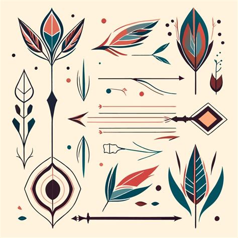Premium Vector Floral Magic On Canvas Sketchstyle Arrow Ensemble