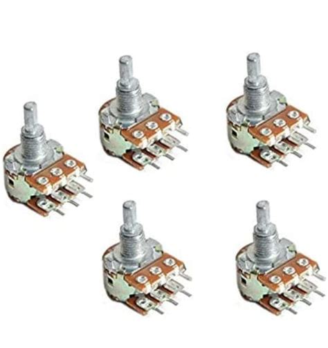 Universal Hub Pack Of 5 100k 6 Pin D Shaft Dual Variable Resistor