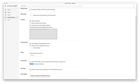 Finance Toolbar Settings Are Gone What Maybe Causing This Solution
