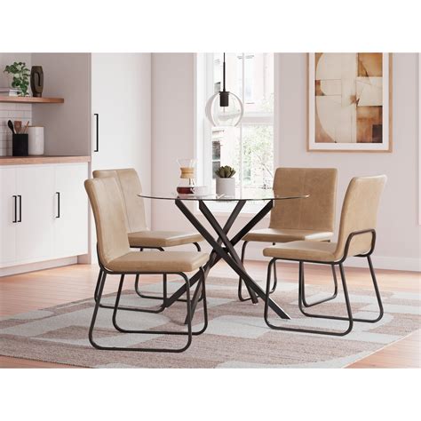 Signature Design By Ashley Pharwynn D446 15 Round Dining Table With Glass Top Royal Furniture