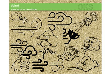 Wind Svg Blowing Wind Svg Files Vector Clipart Cricut Download By CrafterOks TheHungryJPEG