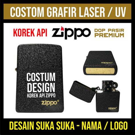 Jual CUSTOM CETAK UKIR LASER GRAFIR PRINT UV KOREK API ZIPPO DOP PREMIUM Grafir Laser