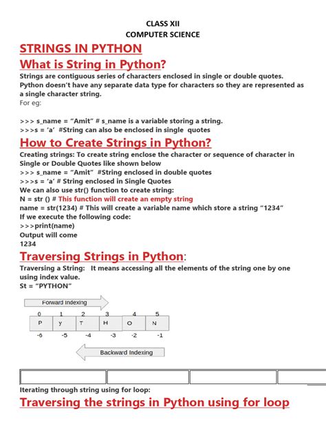 String Revision Pdf String Computer Science Letter Case