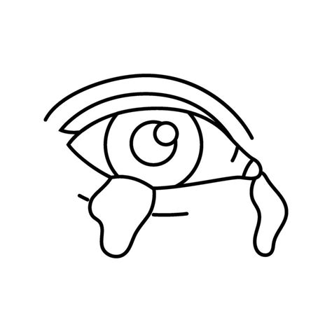 Crying Tears Sad Mood Line Icon Vector Illustration 35455104 Vector Art