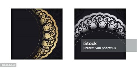 엽서는 고급스러운 골드 패턴의 블랙 컬러로 인쇄 할 준비가되어 있습니다 0명에 대한 스톡 벡터 아트 및 기타 이미지 0명 기념일 메뉴판 Istock