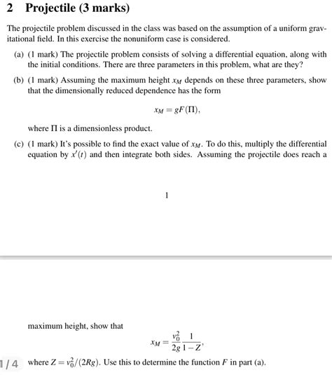 The Projectile Problem Discussed In The Class Was The Projectile Problem Discussed In The Class Was
