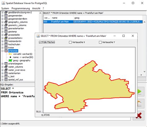 Geodatenbanksysteme In Theorie Und Praxis Spatial Database Viewer Für