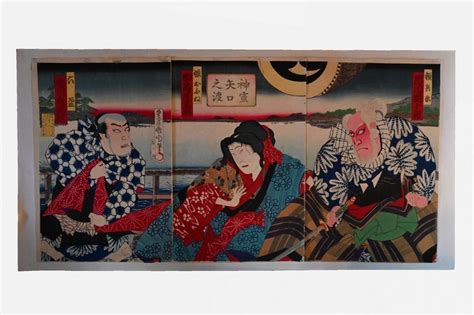 Yahoo オークション 豊原国周 神霊矢口之渡 [芝居絵 役者絵 歌舞伎絵