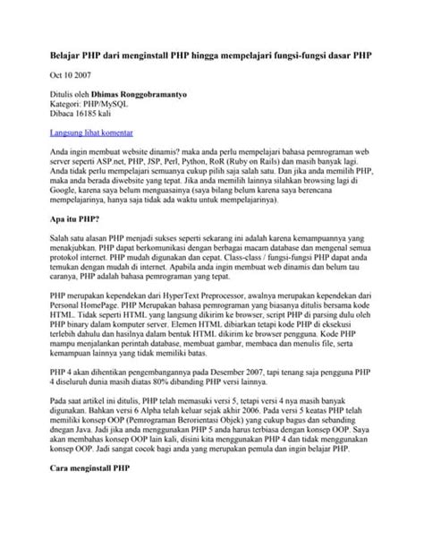 Belajar Php Pdf