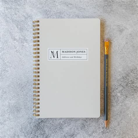 Simple Address Book With Personalized Cover And Gold Spiral Binding