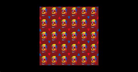 Skull Pattern Wpap Style Red Background Skull Pattern Sticker