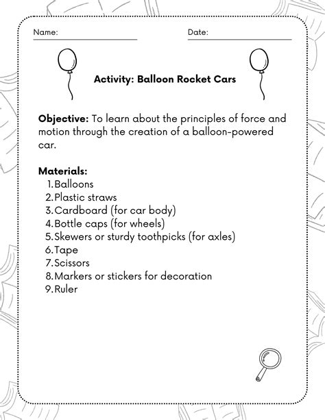 Free Rocket Balloon Experiment Worksheet Download Free Rocket Balloon Experiment Worksheet Png