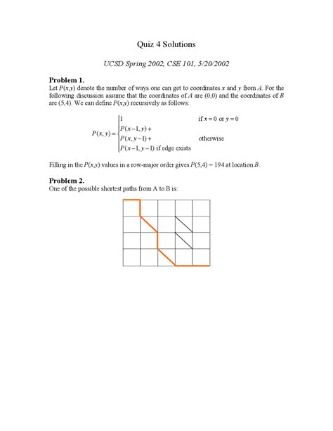 4 problems on design and analysis of algorithm quiz 4 cse 101 docsity