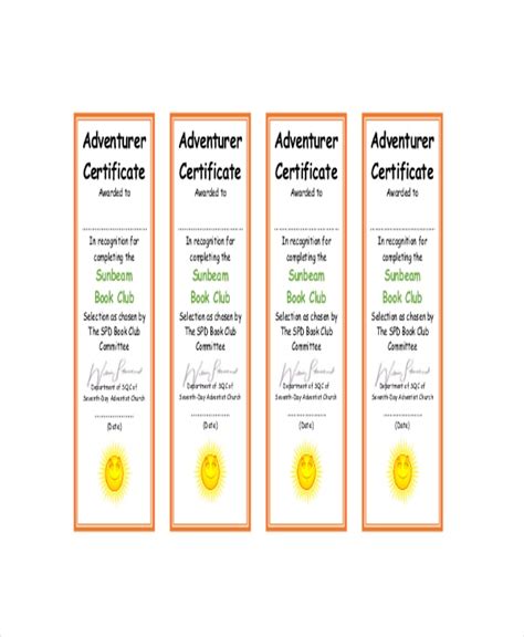 Reading Certificate Template 6 Free Word Excel Pdf Documents Download
