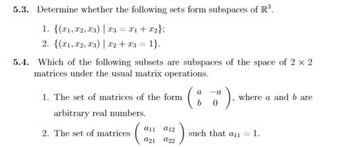 Solved — 5 3 Determine Whether The Following Sets Form