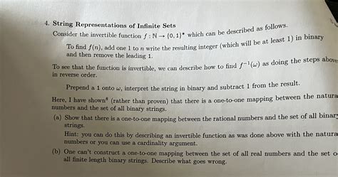 Solved 4 String Representations Of Infinite Sets Consider