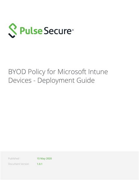 PDF BYOD Policy For Microsoft Intune Devices Deployment Guide The Pulse Secure Product