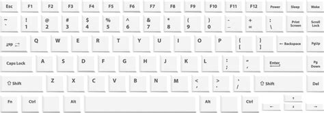 White Computer Keyboard Button Layout Template Vector Image