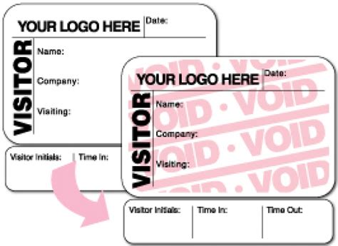 Visitor Pass Registry Book Custom Full Expiring Badges With Sign Out