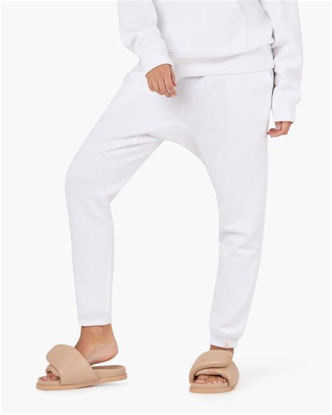Core Fleece Jogger In White Sweatpants Unisex Clothing Tkees