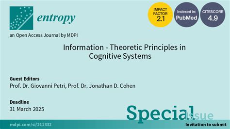 The New Special Issue Information Theoretic Principles In Cognitive
