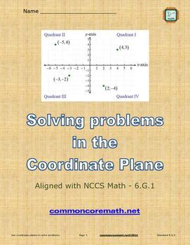 Solving Problems In The Coordinate Plane G Coordinate Plane Problem Solving