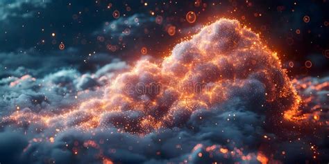 Futuristic Representation Of Cloud Computing Technology With Digital Connections And Data