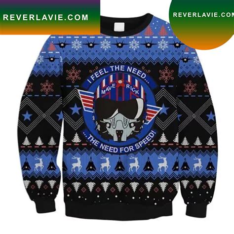 Top Gun Maverick Ugly Christmas Sweater Rever Lavie