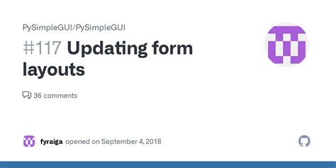 Updating Form Layouts · Issue 117 · Pysimpleguipysimplegui · Github