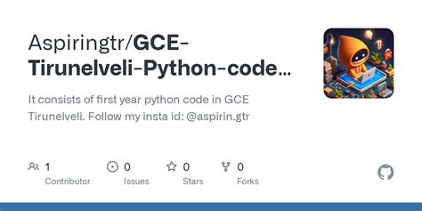 GitHub Aspiringtr GCE Tirunelveli Python Code By MECH A Student It