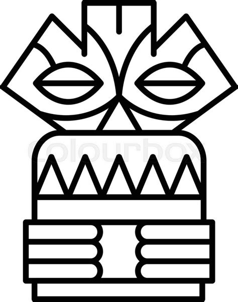 Wooden Idol Icon Outline Wooden Idol Stock Vector Colourbox