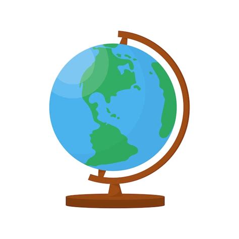 Globe De Bureau Isolé Sur Fond Blanc Fournitures Scolaires Illustration