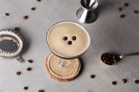 Alcoholic And Tasty Espresso Martini Cocktail With Vodka Fresh
