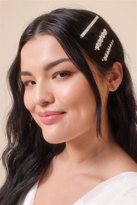 Gold Rhinestone Hair Pin Set Five Piece Clip Set Hair Pins Lulus Gold Rhinestone Hair Pin Set Five Piece Clip Set Hair Pins Lulus