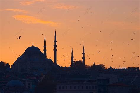 Hagia Sophia Iconic Istanbul Attraction Silhouetted Against Sunset