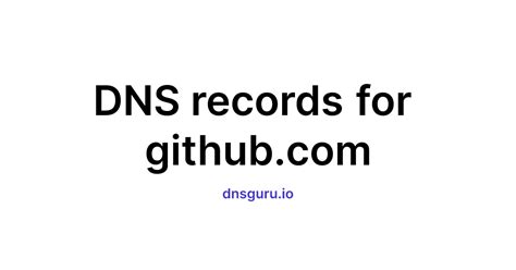 Dns Records For Dns Guru