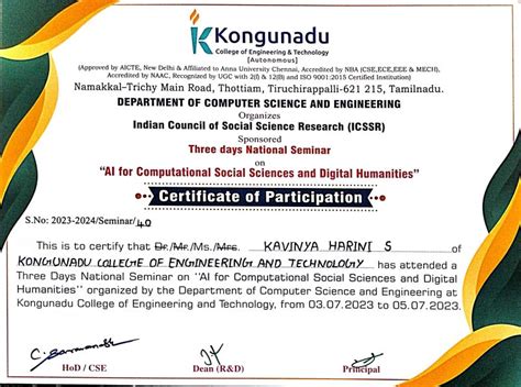 Kavinya Harini S On Linkedin Aiseminar Computationalsocialsciences Digitalhumanities Icssr