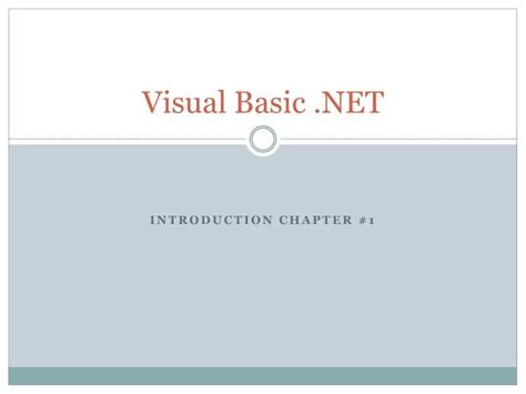 Ppt Visual Basic Net Powerpoint Presentation Free Download Id