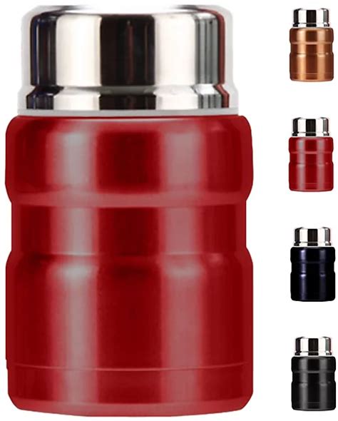 Food Flask For Hot Food Soup Flask Foldable Spoon Stainless Steel Double Walled Vacuum