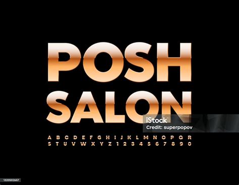 벡터 엘리트 사인 포쉬 살롱 골든 알파벳 문자 및 숫자 세트 0명에 대한 스톡 벡터 아트 및 기타 이미지 0명 고급 그래픽 프린트 Istock