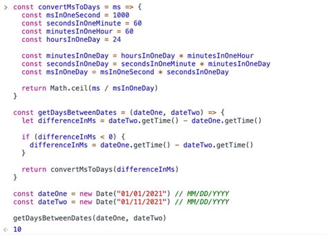 how to calculate the number of days between two dates in javascript
