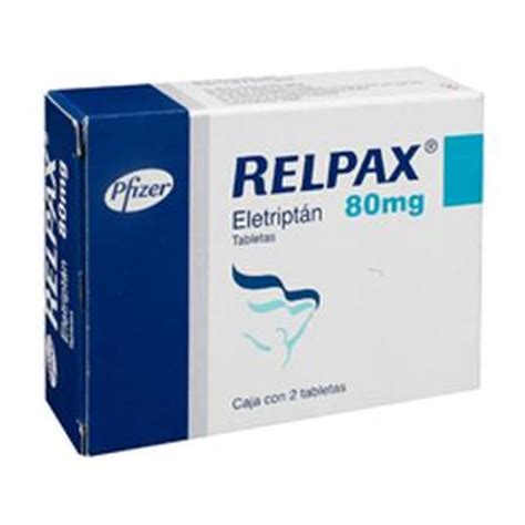 Pfizer Upjohn Relpax 80 Mg Tab 2 Eletriptan 2 Pz H E B México